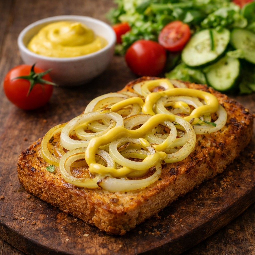 🍞 „Smaženka“ – celozrnný toast ve vejci s cibulkou a hořčicí | DIABOX.cz
